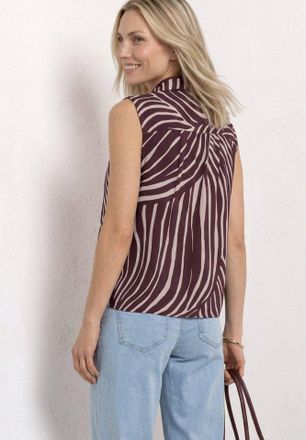 Street One Blusentop Sommerbluse mit Bowling-Kragen und grafischem Muster