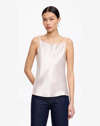 Arket Satintop In Knitteroptik -Rosa