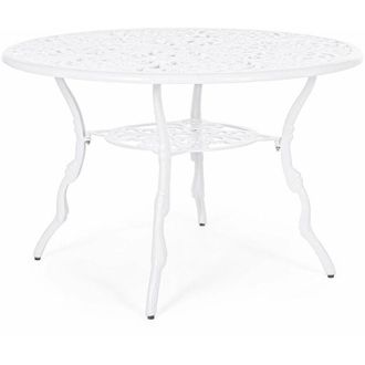 BIZZOTTO Bizzotto - Runder Tisch Victoria aus Aluminium f&uuml;r Garten und Veranda &oslash; 110 cm -Weiss
