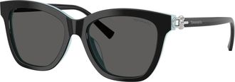 Tiffany & Co. unisex, Accessoires, Noir, Taille: 54 MM Square Lunettes de soleil