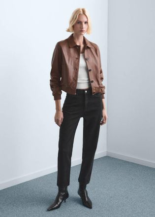 Mango Jean Mom2000 mom taille haute black denim - Femme - 32 - MANGO