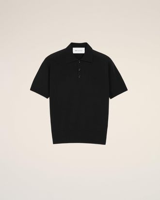Ami Polo Noir Manches Courtes en Maille Noir - XXL - Homme