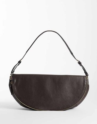 Mango Schultertasche in Schokobraun