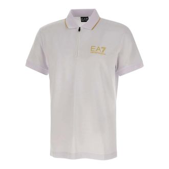 Emporio Armani Emporio Armani Ea7, Homme, Tops, Blanc, Taille: 2XL Polo Gold Label en Viscose M&eacute;lang&eacute;e