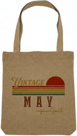 Fabulous Sac Shopping Tote Bag Aspect Lin - Vintage Original Parts May Anniversaire Celebration Cadeau Anglais Retro Vintage Mois - Sac de Courses Toile Epaiss