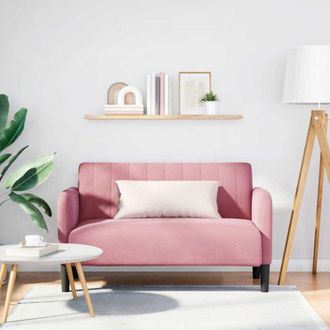 vidaXL Canap&eacute; causeuse rose 109 cm velours vidaXL