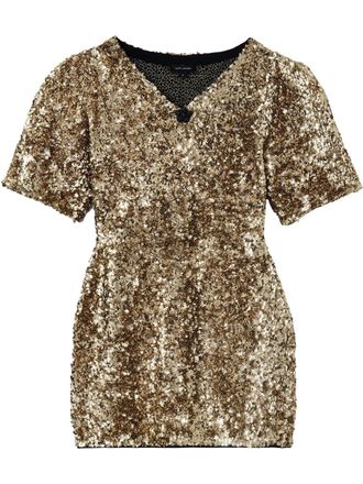 Marc Jacobs robe courte brodée de sequins - Or