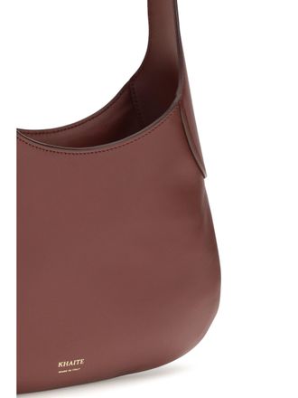 Khaite Womens Hobo Shoulder Bag Joan Oxblood Calfskin Calf Leather Handbags Hand