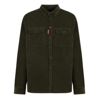 Dsquared2 Baumwoll-Cordhemd mit Stretch - - Jackets - Herren - Gr&uuml;n - M