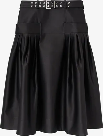 Ganni Jupe en satin duchesse - Taille 34 Noir - Pour Femme