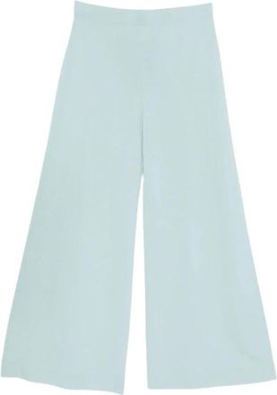 D.exterior Femme, Pantalons, Bleu, Taille: 40 FR Pantalon Large en Maille Fine