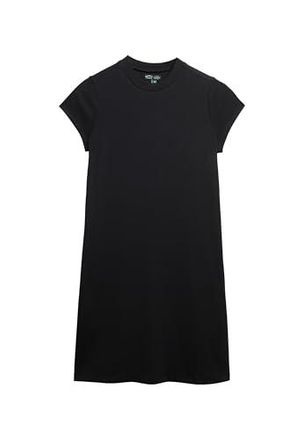 Superdry Mini robe trap&egrave;ze &agrave; manches courtes pour femme, Noir, 46