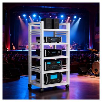 Generic 5-stufiges HiFi-Rack, AV-Medienschrank, HiFi-Eckregal Mit H&ouml;henverstellbarem Holzregal, CD-Rack, Entertainment-Stereo-Komponenten-Organizer for Heimki