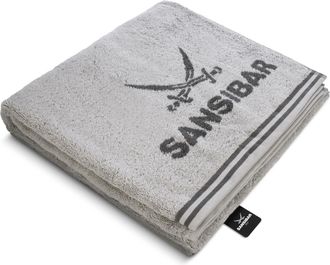 Sansibar Duschtuch 80x150 cm 100% Baumwolle Handtuch Doubleface Frottiertuch Zweifarbig Silber/Anthrazit Einzeln