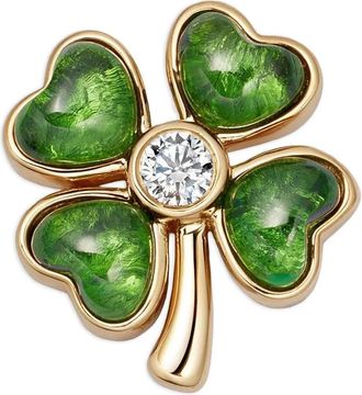 Loquet London breloque Four Leaf Clover sertie de tsavorite et de diamants