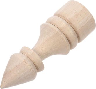 BESPORTBLE SOLUSTRE Unbehandelte Massivholz S&auml;ulenaufs&auml;tze 4 X 10cm Holzpfosten Zierkopf f&uuml;r Bettpfosten Gardinenstangen und Fahnenmasten Dekorative M&ouml;belakzente