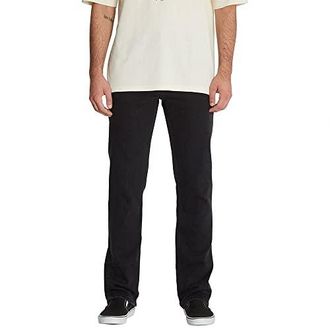 Volcom Solver Stretch Denim Jeans-Modern Fit Pant, Black Out, 31W / 32L Hommes