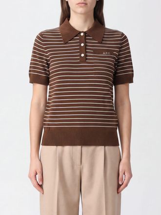 A.P.C. A. P.C. Polo &agrave; rayures en maille de coton &agrave; manches courtes et poche plaqu&eacute;e