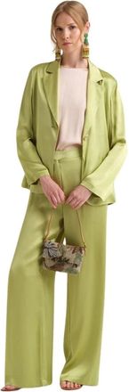 Maliparmi Maliparmi, Femme, Pantalons, Vert, Taille: 36 FR Shiny Cady Pantalons