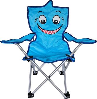 Meinposten Kinderklappstuhl Campingstuhl Gartenstuhl Kinder Klappstuhl Camping Kinderstuhl (Hai, blau)