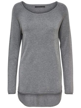 Only Damen Onlmila Lacy L/S Long Pullover Knt NoosPullover,Medium Grey Melange 1,S