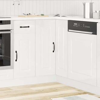 vidaXL Vidaxl - Armoire dangle de cuisine Kalmar blanc brillant