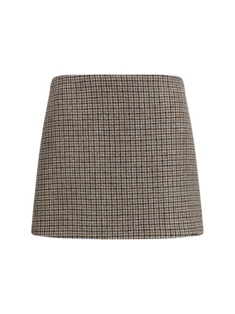 P.A.R.O.S.H. Houndstooth Wool Mini Skirt - Beige