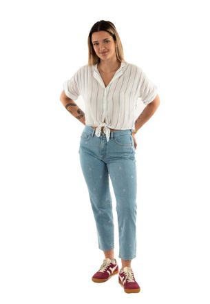 Only Onlpaula Life S/S Tie Shirt WVN Noos