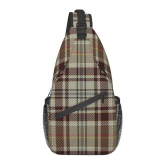 AOOEDM Anti-Diebstahl-Schultertasche, für Tartan-Grau-Karomuster, Schulter-Crossbody-Rucksack, wasserdichte Brusttasche, Leichter, lässiger Tagesrucksack für