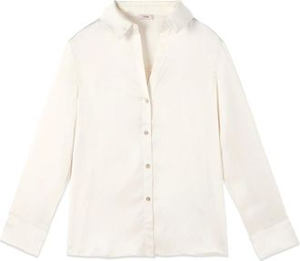 Oltre Femme, Blouses et Chemises, Blanc, Taille: 50 FR Chemise en satin