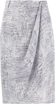 Ferragamo jupe courte à imprimé Alligator - Blanc