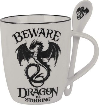Alchemy England 1977 Dragon is stirring Unisex Tasse weiß/schwarz Porzellan Drachen, Gothic