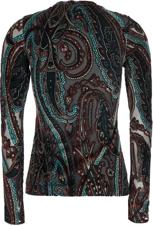 Etro Devor&eacute; Paisley Blouse
