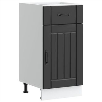 vidaXL K&uuml;chen-Unterschrank Lucca Schwarz Holzwerkstoff Vidaxl