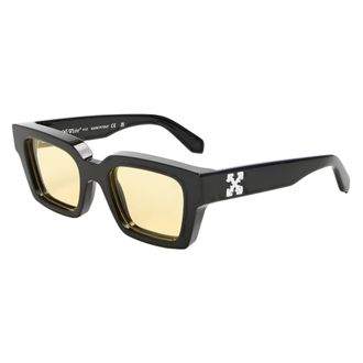 Off-white Virgil Quadratischer Rahmen-Sonnenbrille f&uuml;r Herren/Damen Unisex (Schwarz/Gelb)