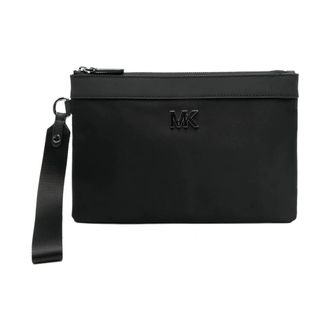 Michael Kors Homme, Sacs, Noir, Taille: ONE Size Eli Logo Plaque Clutch Bag