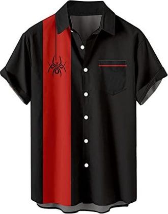Generic Chemise hawa&iuml;enne de plage pour homme boutonn&eacute;e &agrave; manches courtes d&eacute;t&eacute; cara&iuml;bes d&eacute;contract&eacute;e tropicale hawa&iuml;enne palmier chemise graphique dr&ocirc;le flora