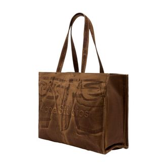 Acne Studios Unisex Cotton Tote Brown