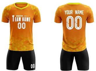 Generic Kit de football personnalis&eacute; pour enfants, hommes, femmes, jeunes, maillot et short de football avec num&eacute;ro de nom et logo de l&eacute;quipe, 3-10, L