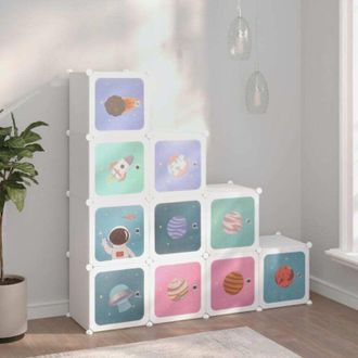 vidaXL Vidaxl - Armoire de rangement pour enfants avec 10 cubes Blanc pp