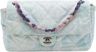 Chanel Sac bandouli&egrave;re matelass&eacute; en jean vintage doccasion - Femme - Pre-owned - Bleu - Taille: ONE Size