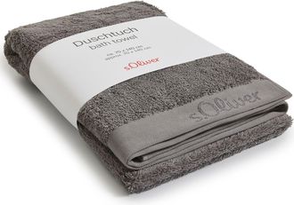 s.Oliver Duschtuch 70x140 cm - 100% Baumwolle, 600 g/m², weich & saugstark, Badetuch grau