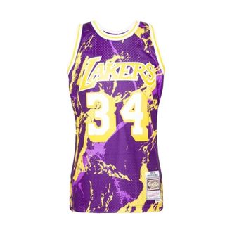 Mitchell & Ness Wei&szlig;e Lakers Doodle Swingman Jersey - - Sport - Herren - Lila - S