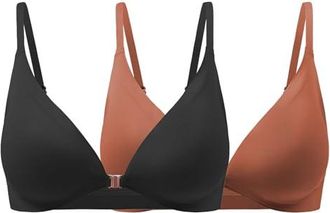 Generic V&ecirc;tements Femme Confort Soutien-gorge sur toute la surface Fermeture avant Col en V profond Sans coutures Soutien-gorge r&eacute;glable sans fil, bleu ciel, 