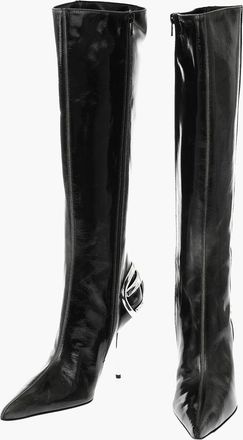 Diesel Stiefel D-TEN&HALF In Lackleder Mit Monogramm Am 13cm Absatz Diesel