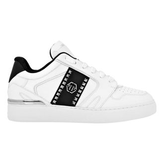 Philipp Plein unisex, Chaussures, Blanc, Taille: 46 EU Baskets basses clout&eacute;es en cuir Nappa