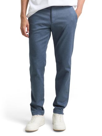 Tom Tailor Herren Slim Fit Stretch Chino Mit Gürtel Hose, 39127 - Blue Navy Zig Zag Structure, 33W / 36L EU