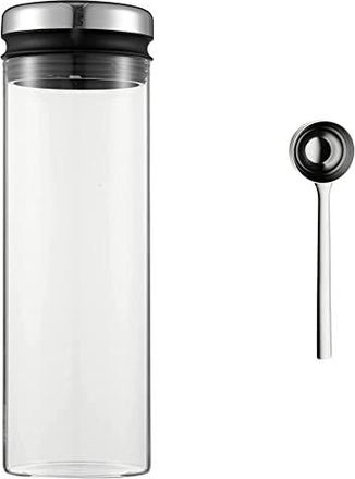 WMF Depot Vorratsdose Glas 1,5l, H&ouml;he 28,5 cm, Vorratsglas mit Deckel & Kaffeema&szlig;l&ouml;ffel 7-teilig Nuova Messl&ouml;ffel Dosierl&ouml;ffel Cromargan Edelstahl rostfre