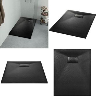 vidaXL Duschwanne smc Schwarz 100×70 cm - Duschwanne - Duschwannen - Home & Living - Schwarz