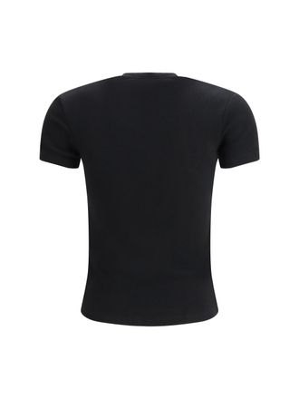 Off-white Womens Off Stamp Rib Basic T-Shirt Black-White Cotton; Elastane T-Shirts And Polos